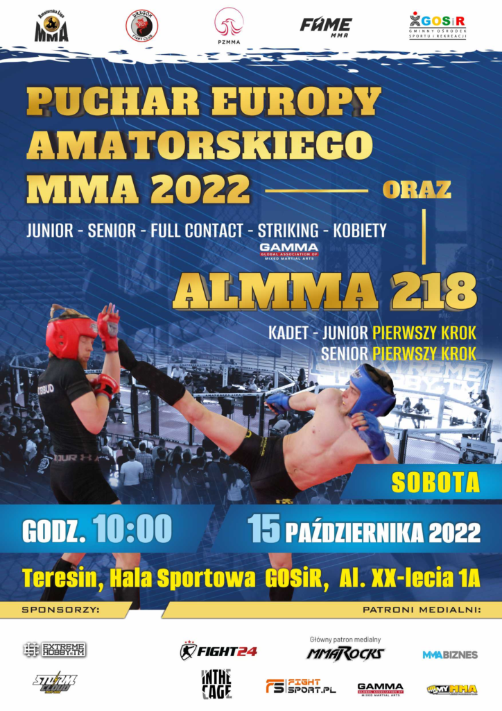Puchar Europy Amatorskiego MMA 2022 i ALMMA 218 Teresin